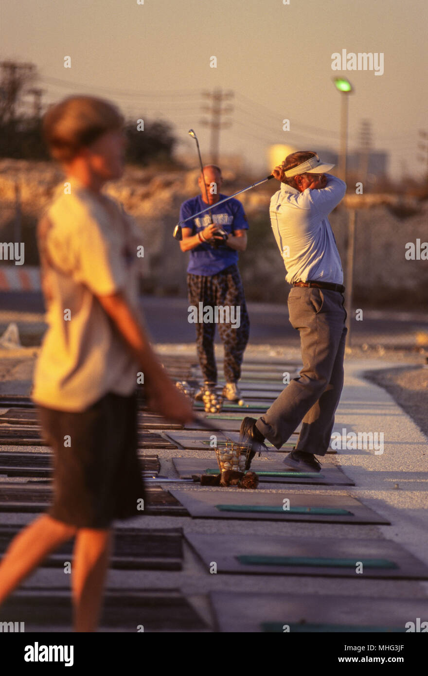 dhahran, saudi arabia -- the golf practicing range at the sprawling ...