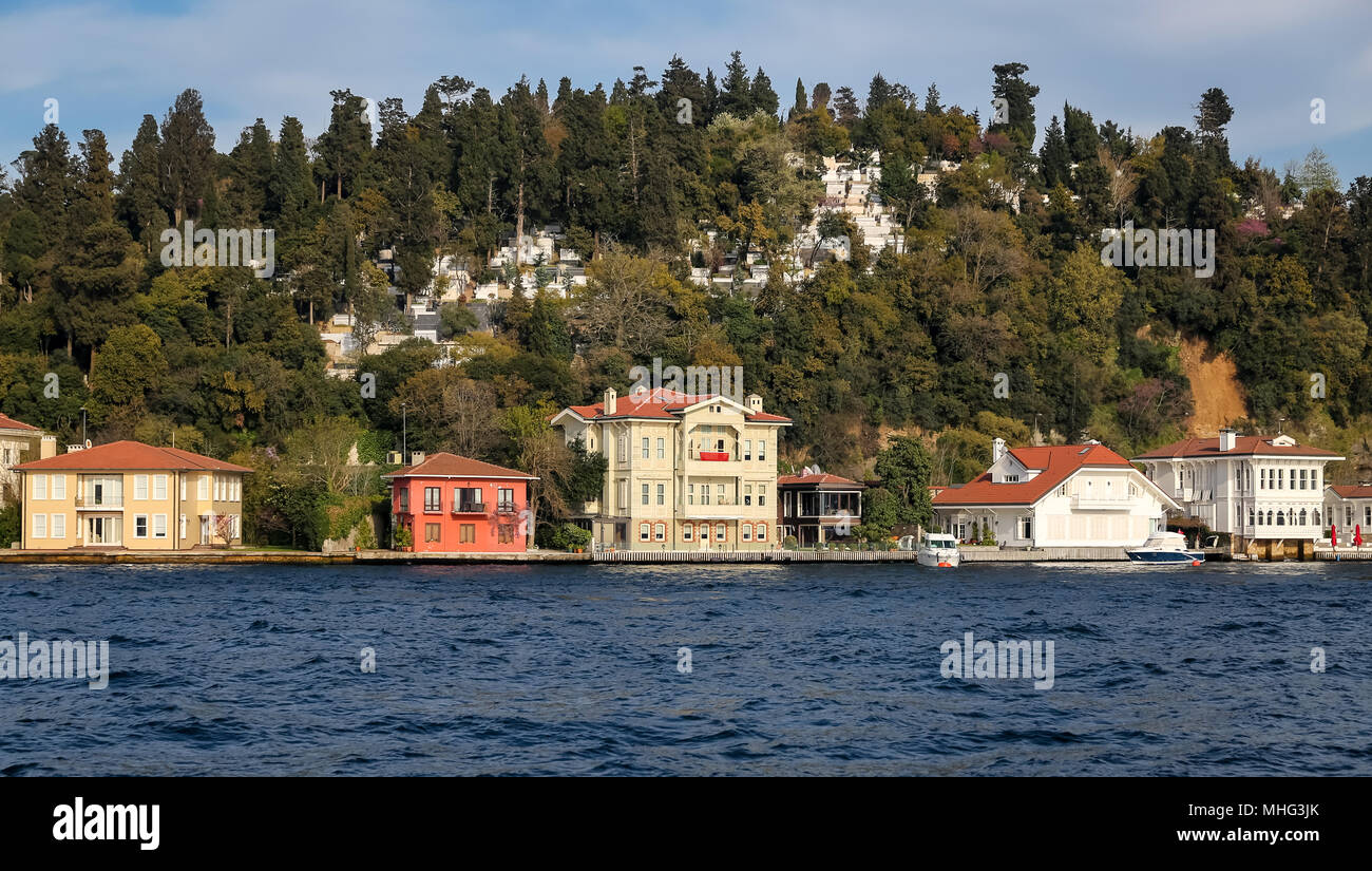 Buildings in Bosphorus Strait Side of Istanbul City, Turkey Stock Photo ...