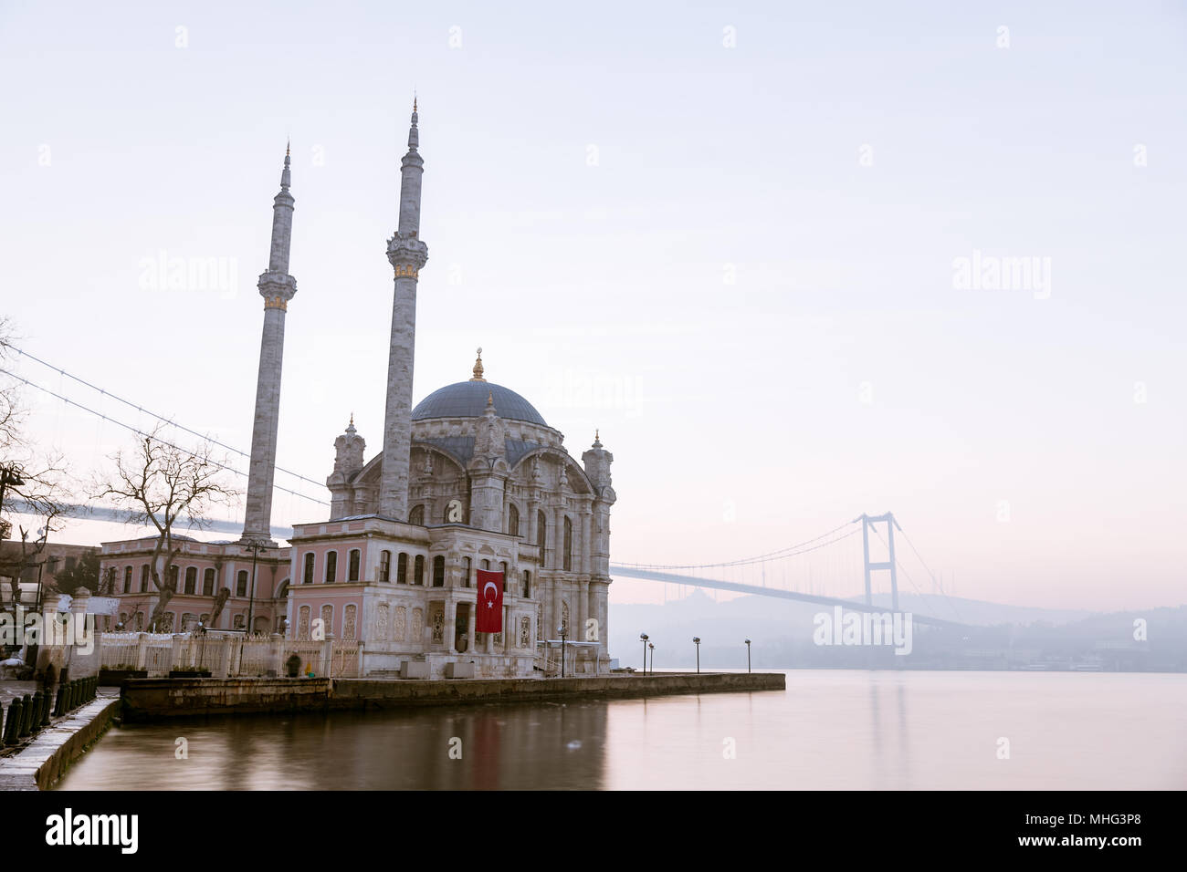 Buyuk Mecidiye Mosque in Ortakoy District, Istanbul City, Turkey Stock ...