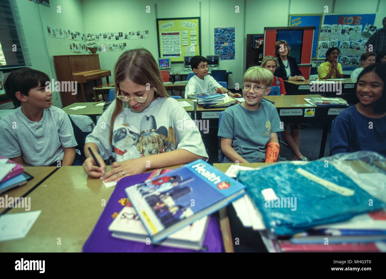dhahran, saudi arabia -- Junior High School kids play on the school ...