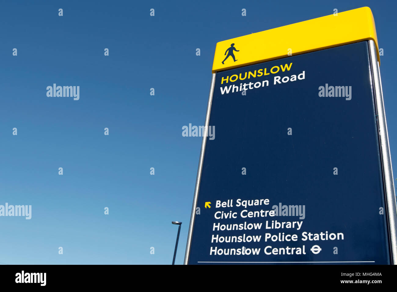 wayfinding sign in hounslow, west london, england, giving directions to ...