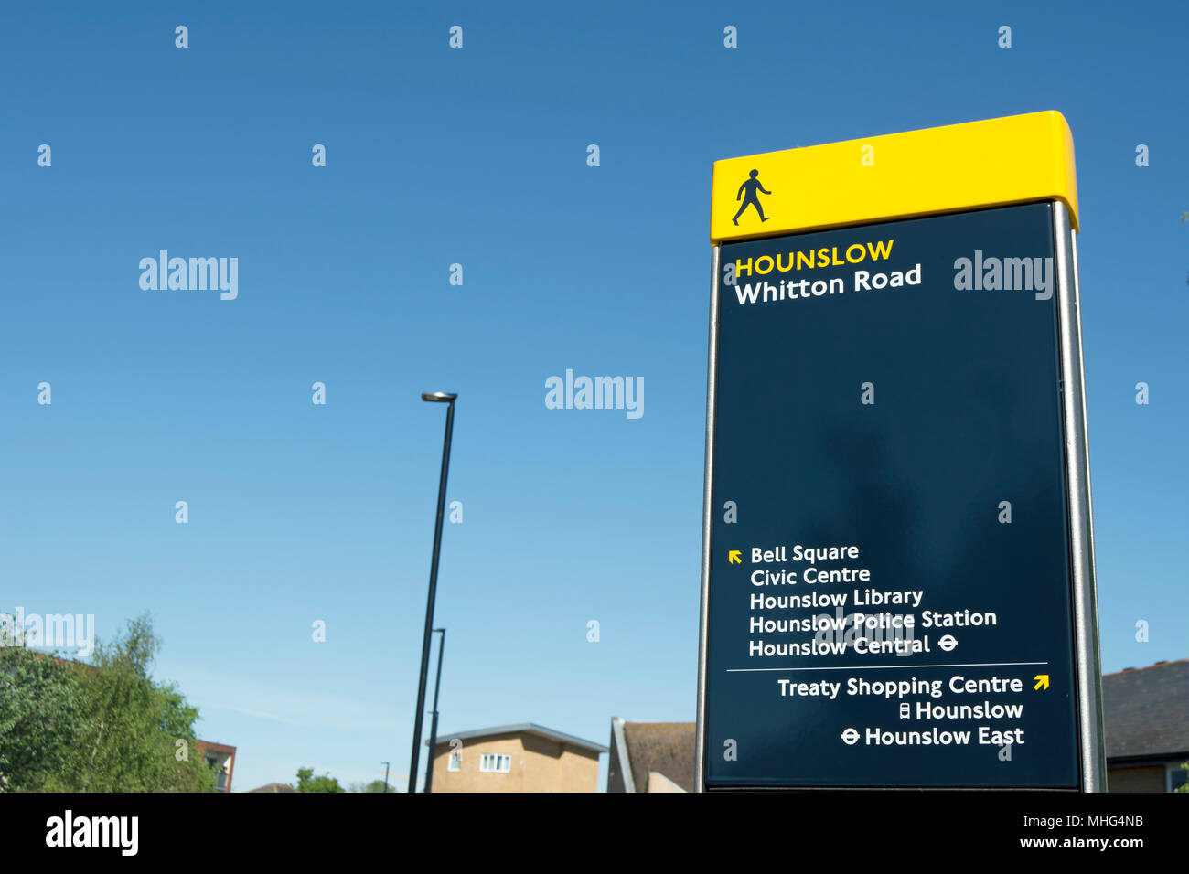 wayfinding sign in hounslow, west london, england, giving directions to ...