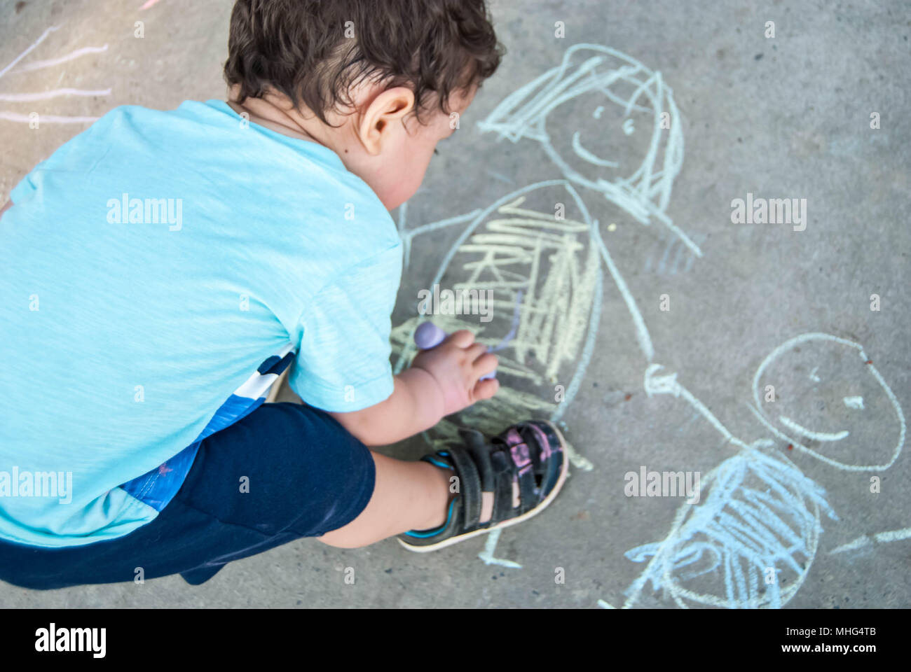 Child development in chalk drawing Stock Photo - Alamy