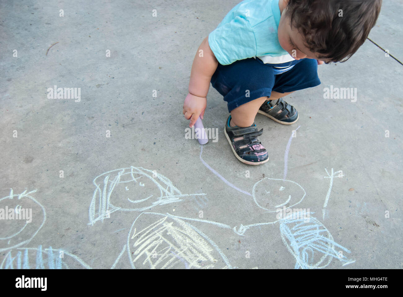 Child development in chalk drawing Stock Photo - Alamy