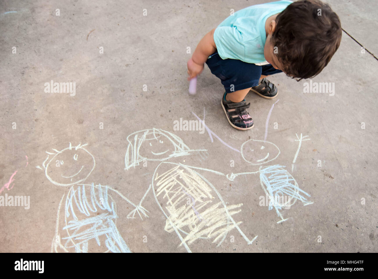 Child development in chalk drawing Stock Photo - Alamy