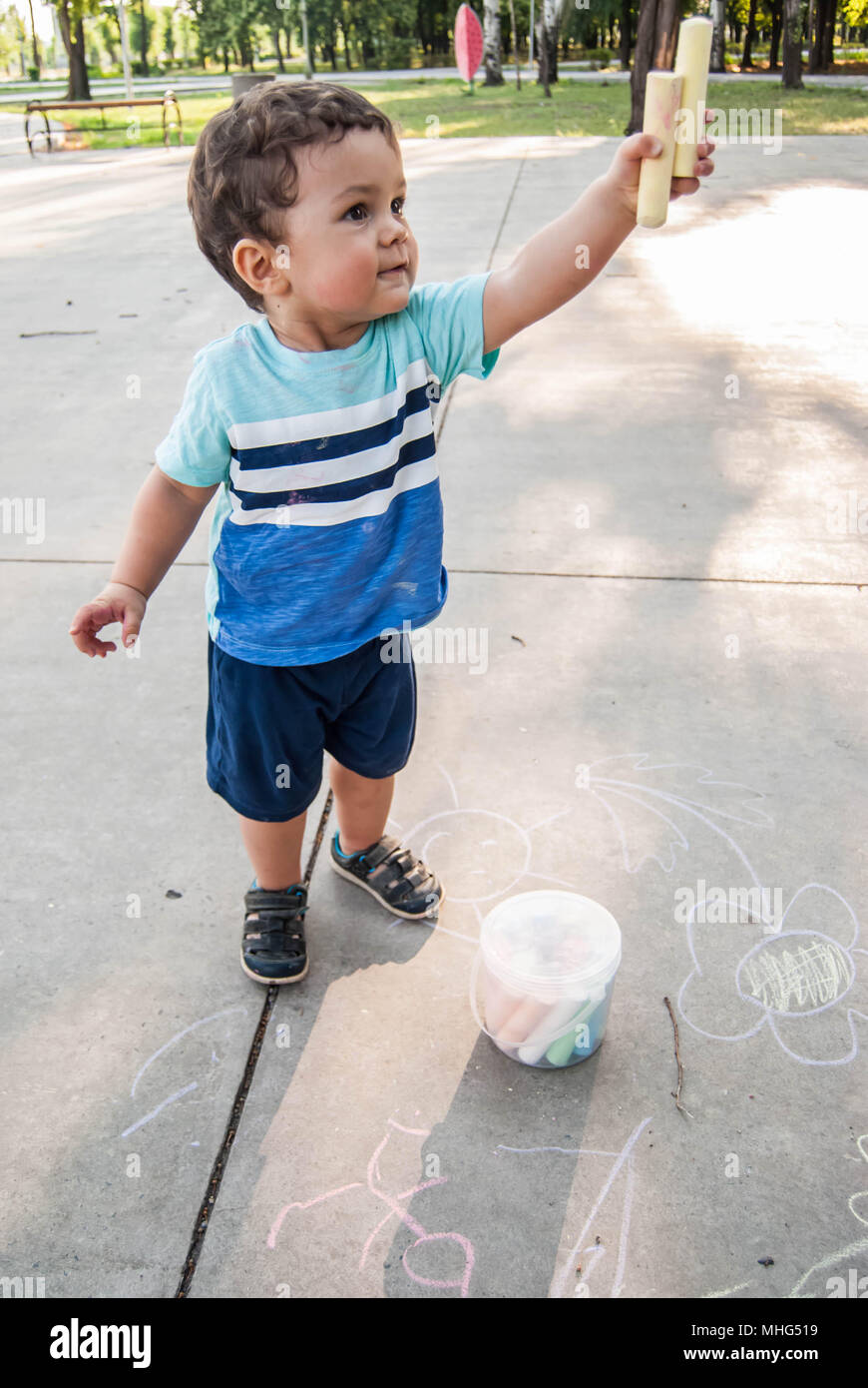 Child development in chalk drawing Stock Photo - Alamy
