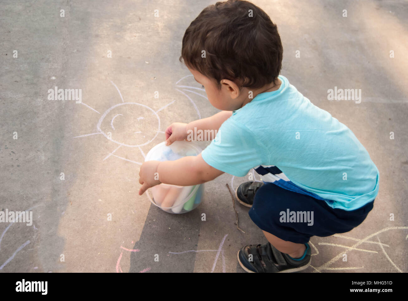 Child development in chalk drawing Stock Photo - Alamy