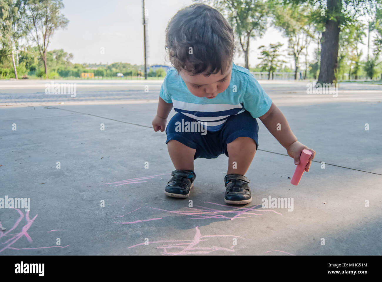 Child development in chalk drawing Stock Photo - Alamy