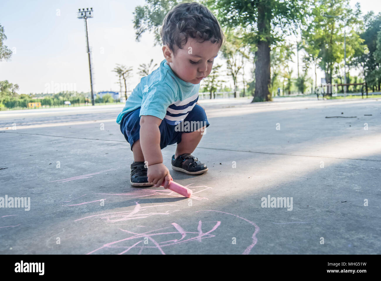 Child development in chalk drawing Stock Photo - Alamy