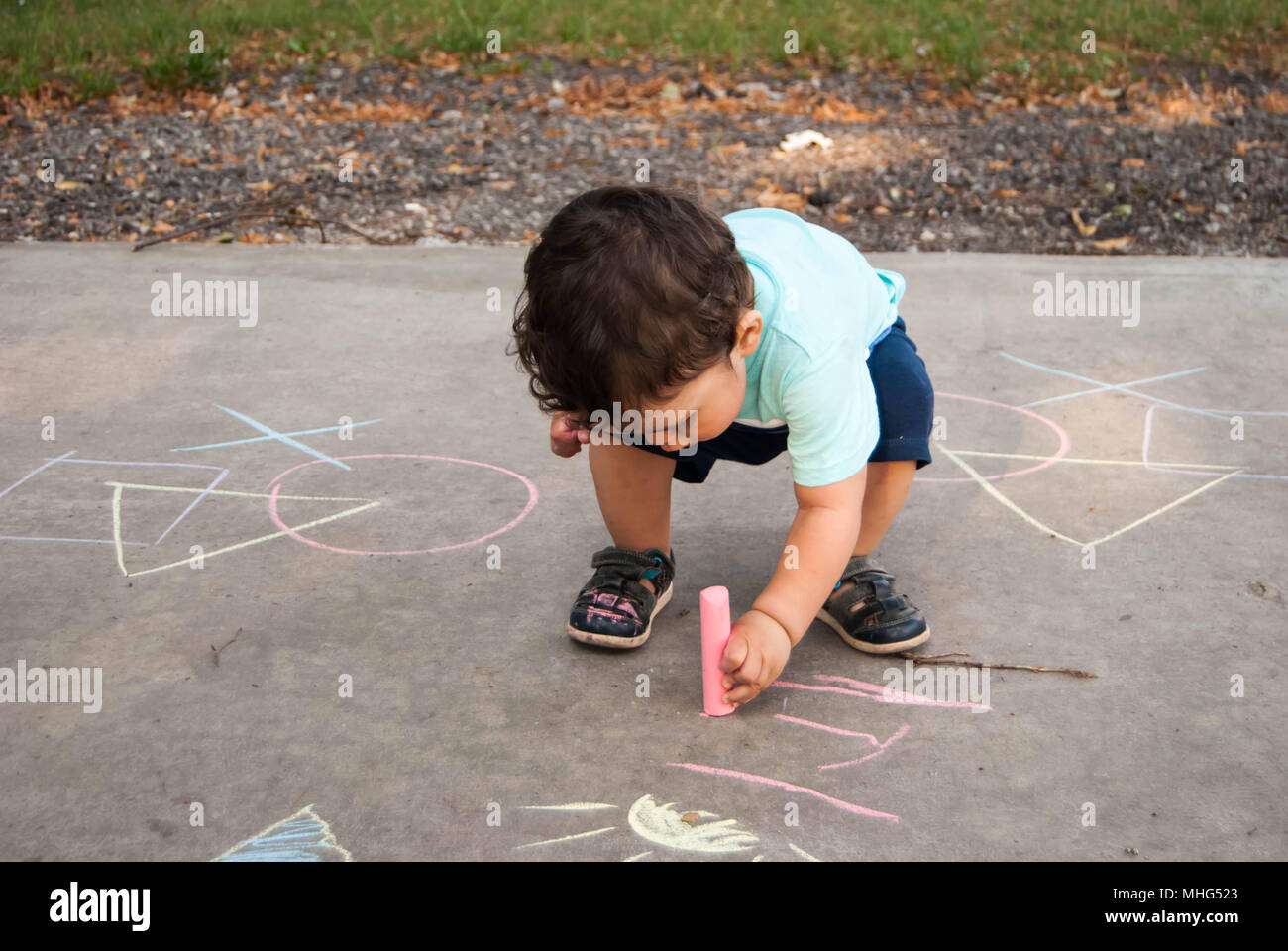 Child development in chalk drawing Stock Photo - Alamy