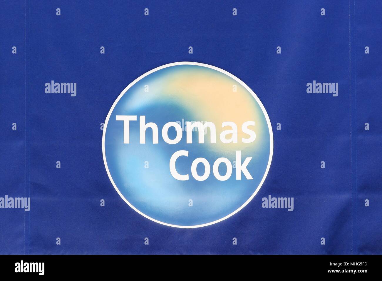 Villefranche, France - June 11, 2017: Thomas Cook logo on a wall ...