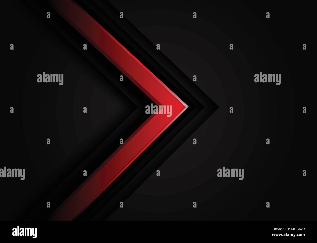 Abstract red arrow 3D on black design modern futuristic vector ...