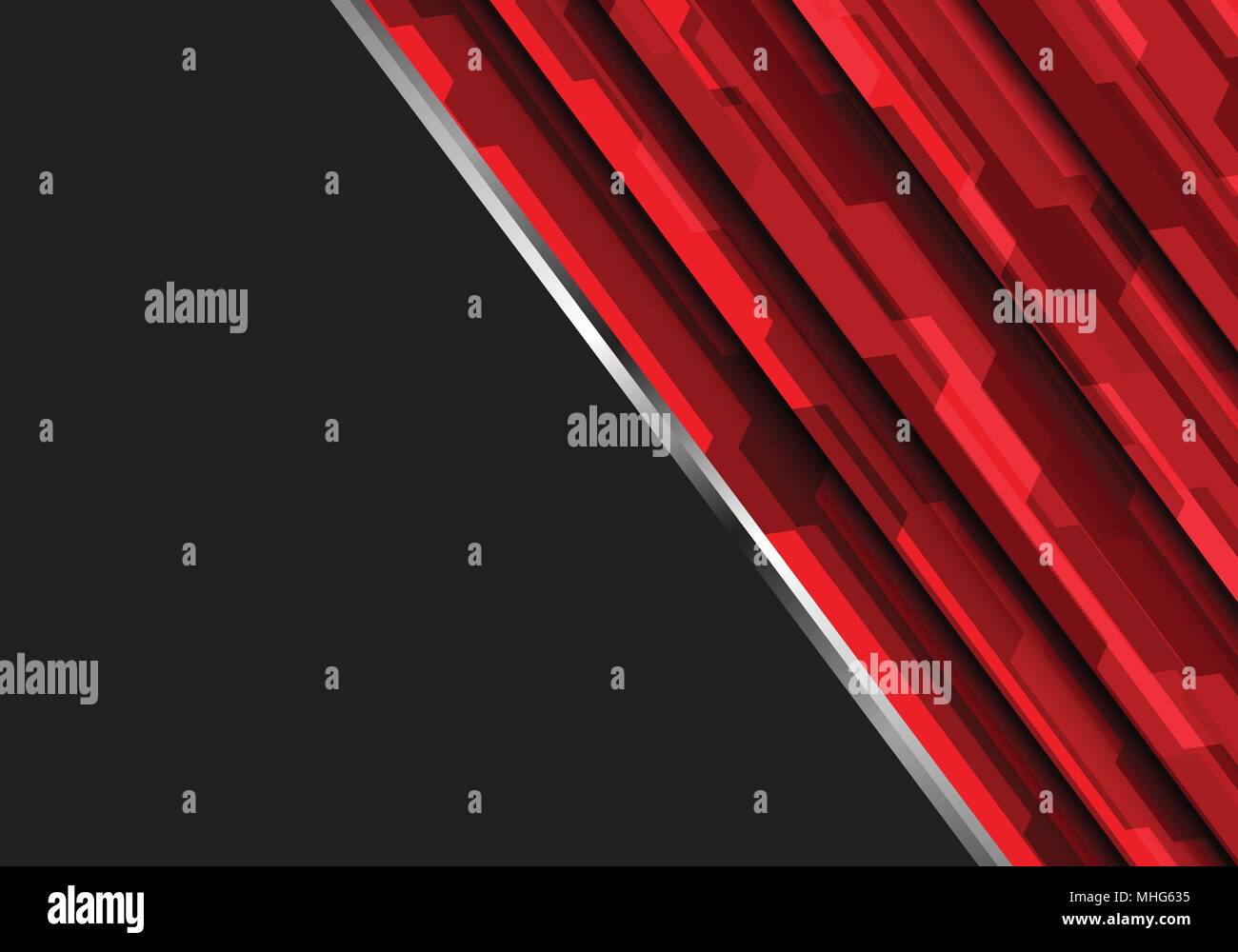Abstract Red Polygon Futuristic On Dark Gray Design Modern Technology