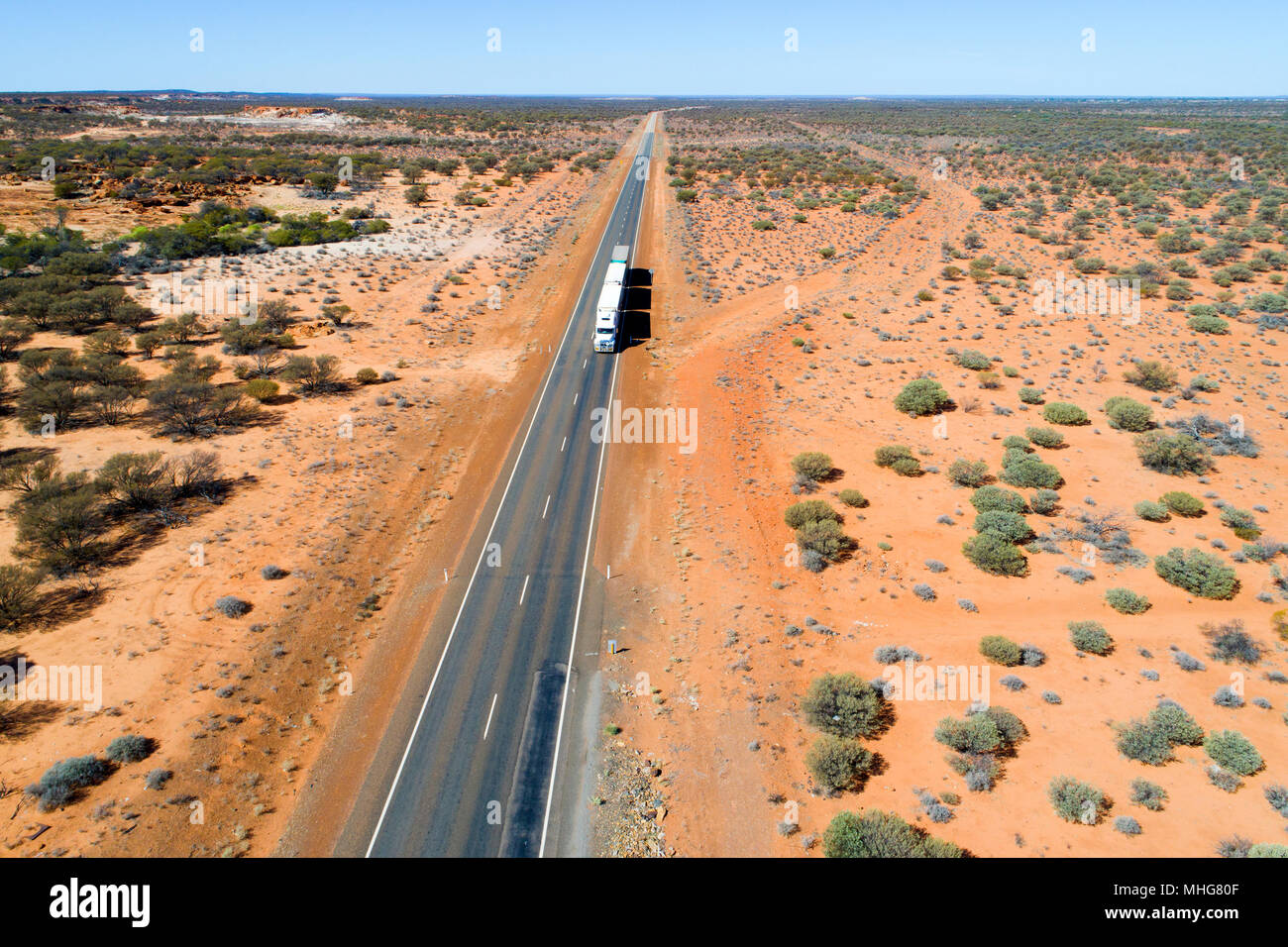 Road Train truck traveling on the great northern highway, Eastern ...