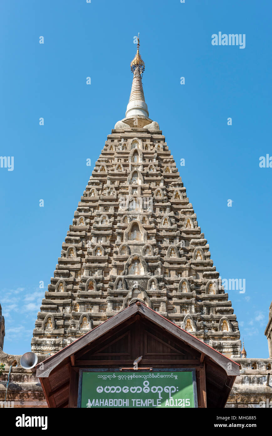 Maha Bodhi Pagoda (Mahabodhi paya), Old Bagan, Myanmar (Burma Stock Photo - Alamy