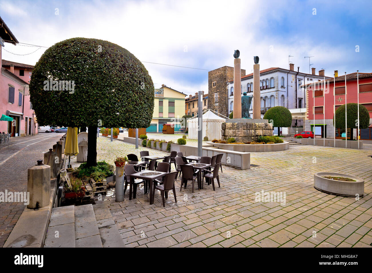 Town of Cividale del Friuli square view, Friuli-Venezia Giulia region ...
