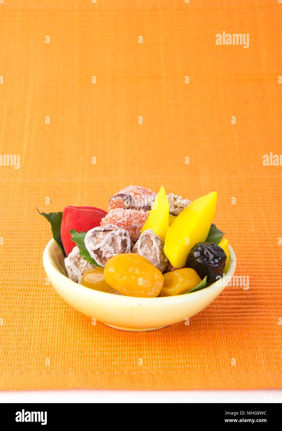 preserved fruits & Dried fruits. Food Snack on Background Stock Photo ...
