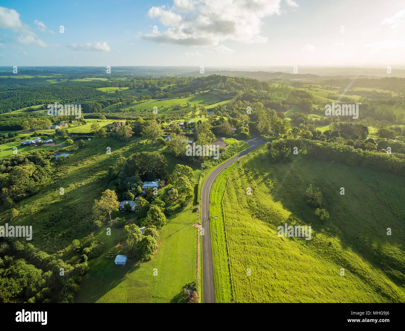 Tranquil Australian countryside at sunset Stock Photo - Alamy