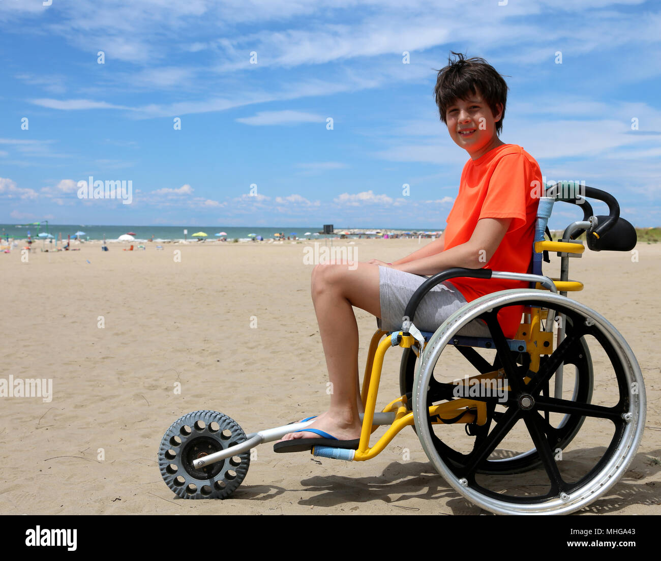 Boy on wheelchair hi-res stock photography and images - Alamy