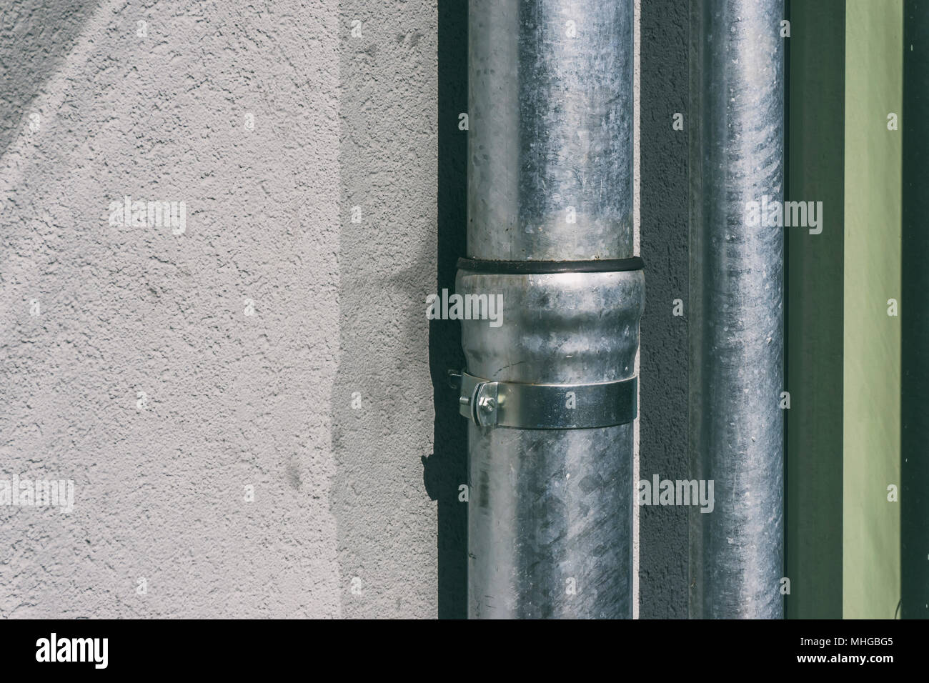 Zinc drain pipe at building Stock Photo - Alamy