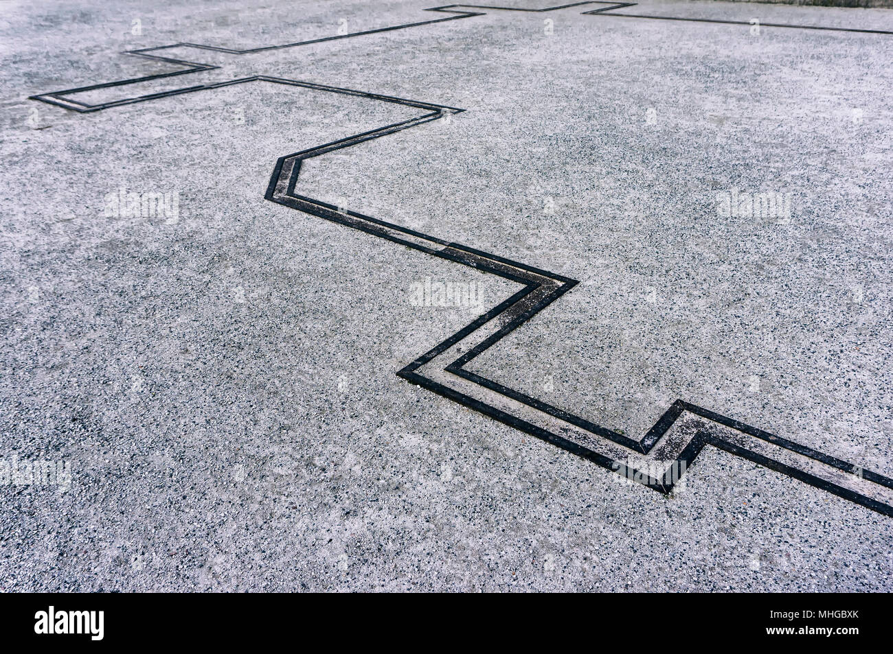 Metal in-ground installation at Berlin Wall Memorial Stock Photo - Alamy