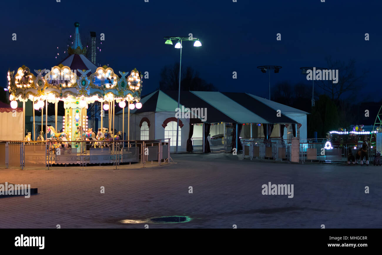 Merry Go Round Night Park High Resolution Stock Photography and Images ...