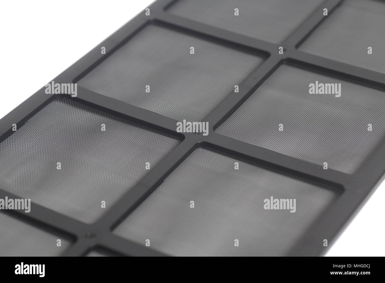 Computer case fan cooling filters isolated on a white background Stock ...