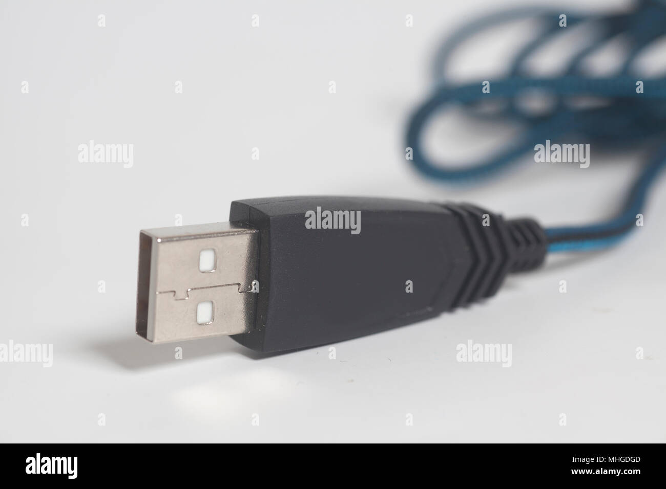 USB computer cable on a white background Stock Photo - Alamy