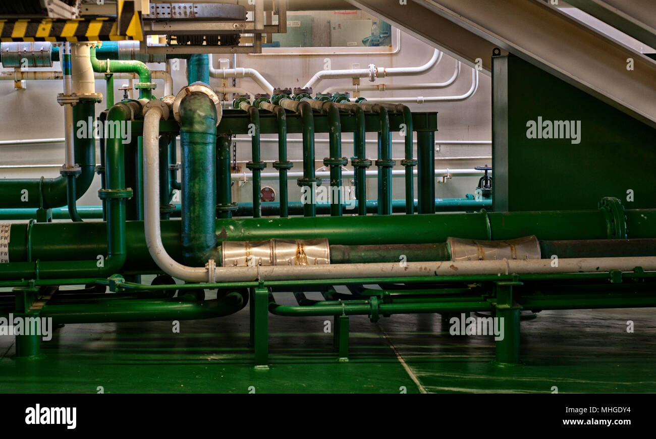 Pipes and ducts onboard a ship Stock Photo - Alamy