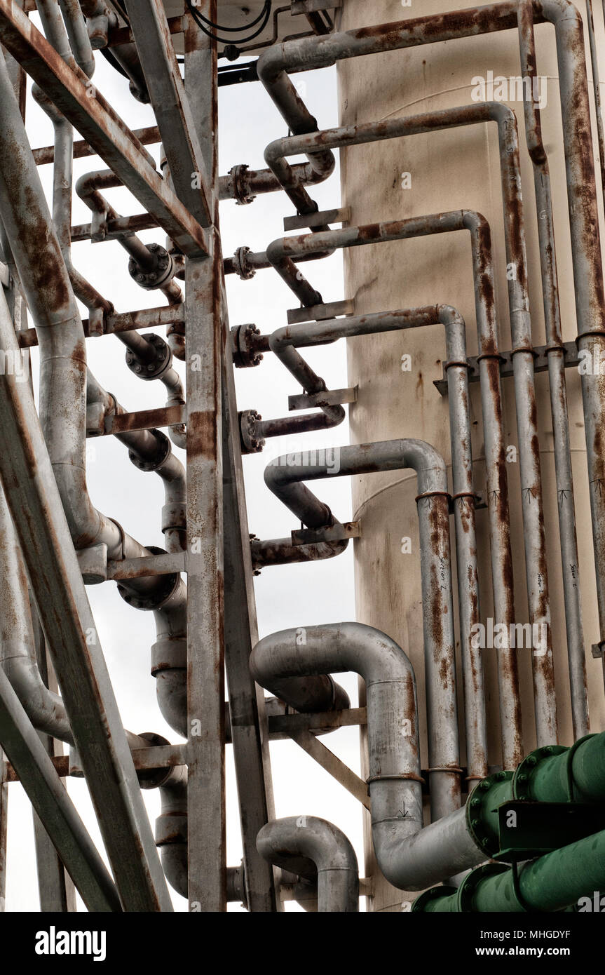 Pipes and ducts onboard a ship Stock Photo - Alamy