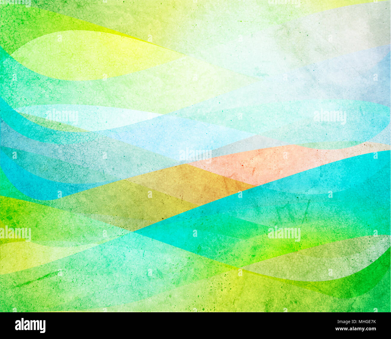 Hand drawn illustration or drawing of some soft color waves Stock Photo ...