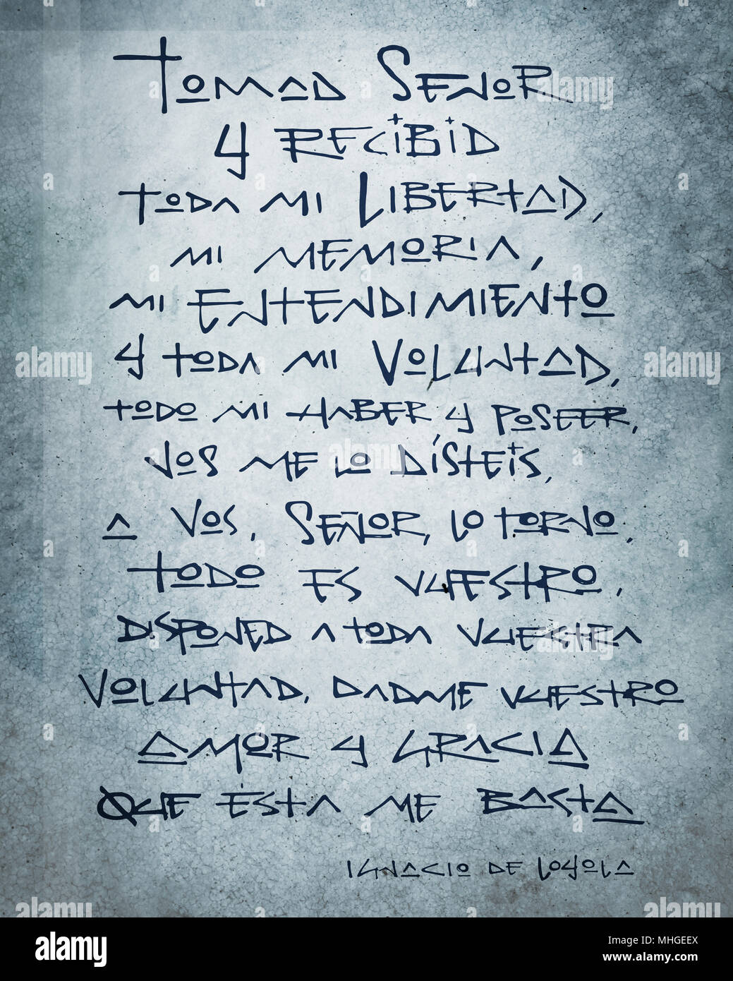 Hand drawn illustration of the famous prayer of Saint Ignatius of ...