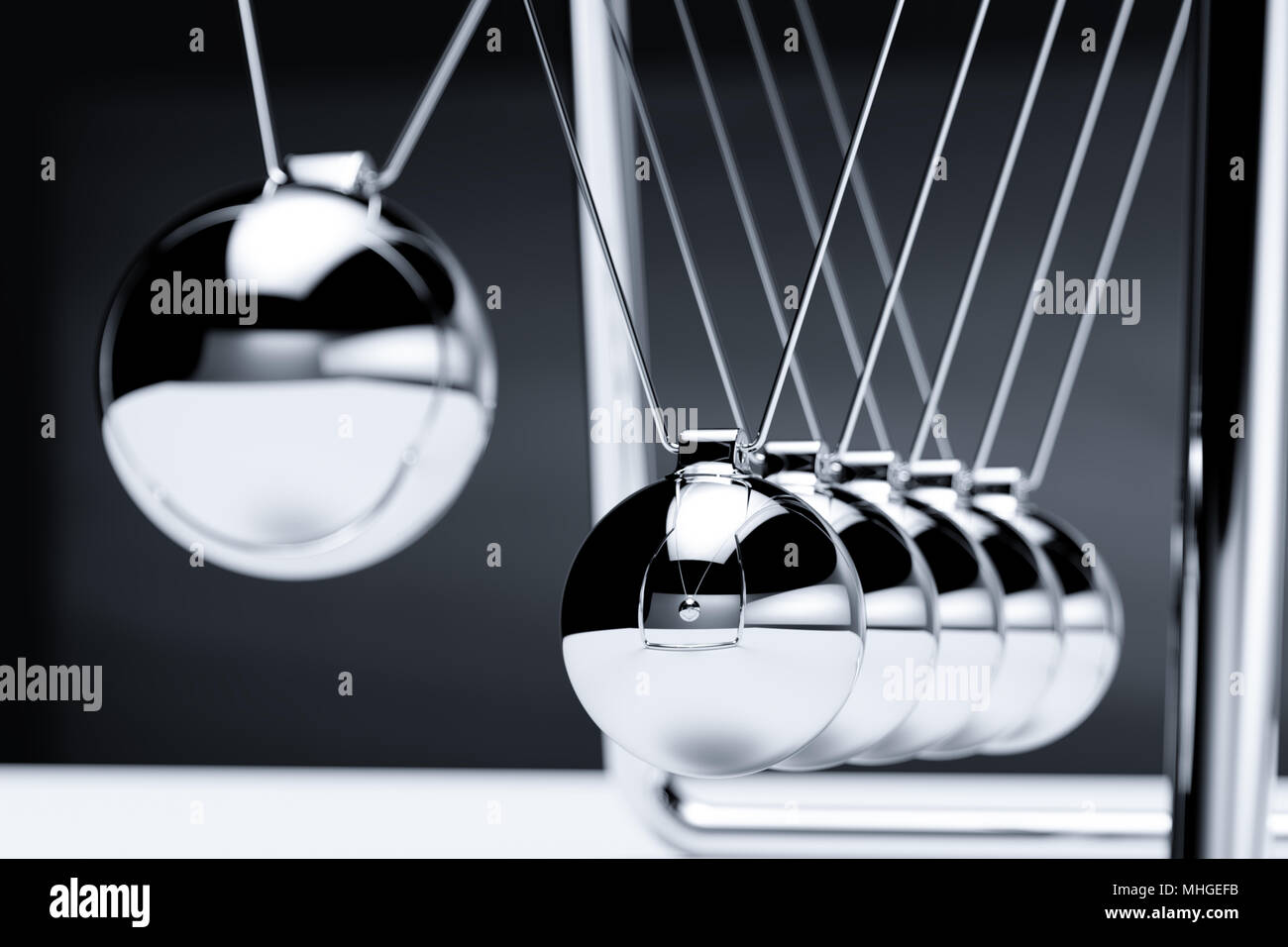 Balancing balls newton cradle. Business teamwork concept. 3d rendering ...