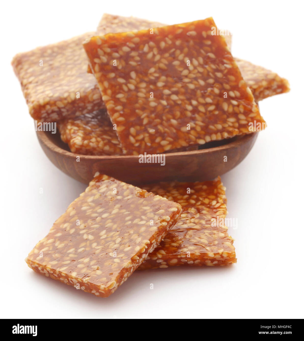 Sesame caramel candy very popular in Indian subcontinent Stock Photo ...