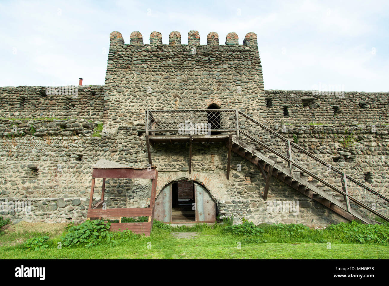 The wall with gates of Kvareli town fortress, the only one medieval ...