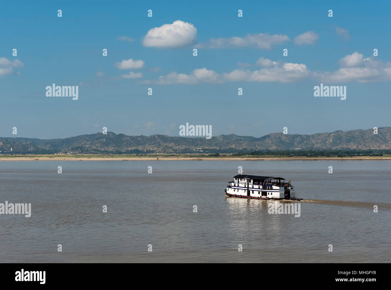 Irrawaddy Princess River Cruise Boat, Bagan, Myanmar (Burma Stock Photo ...
