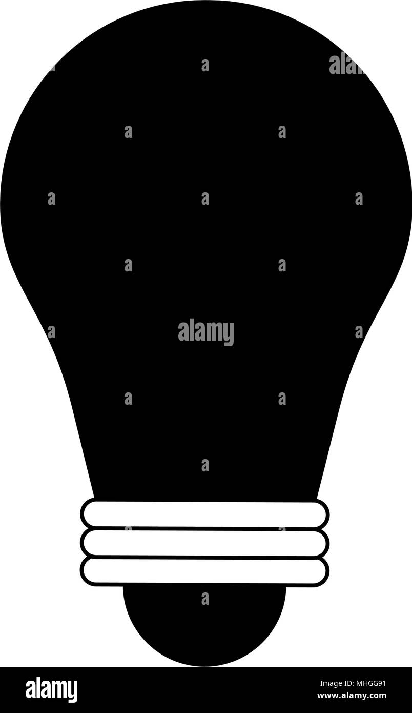 Bulb light symbol on black and white colors Stock Vector Image & Art ...