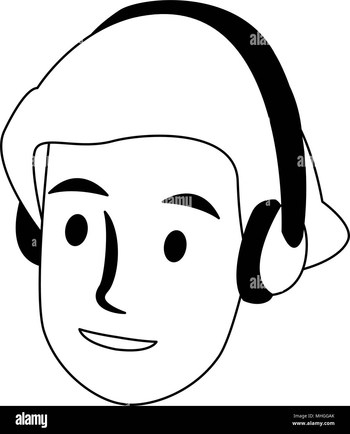 Black man listening music Stock Vector Images - Alamy