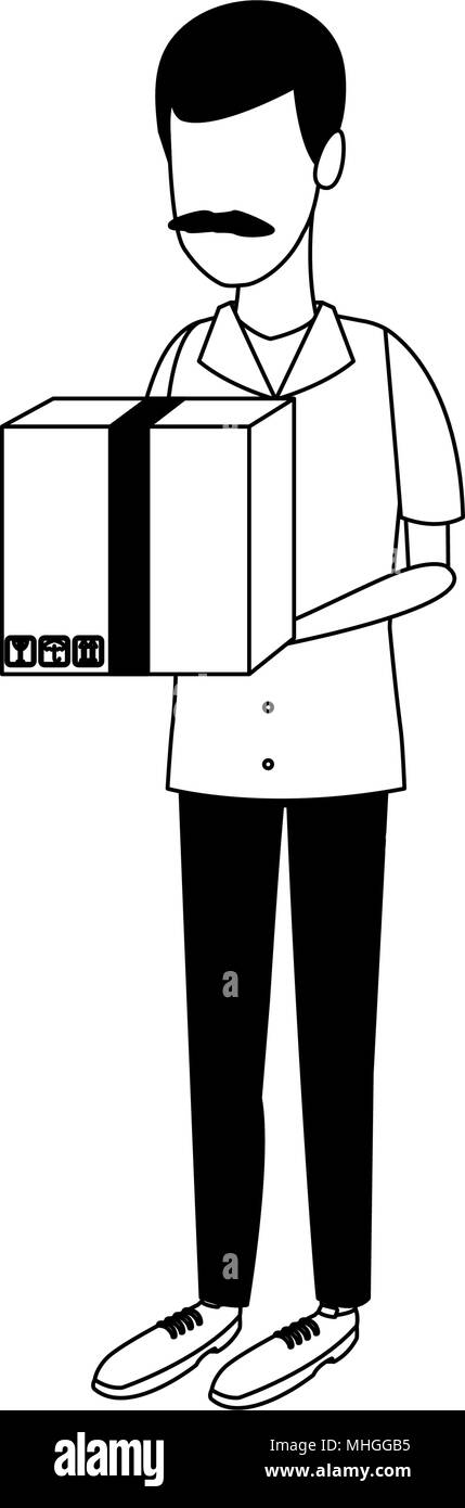 Man holding white gift box Black and White Stock Photos & Images - Alamy