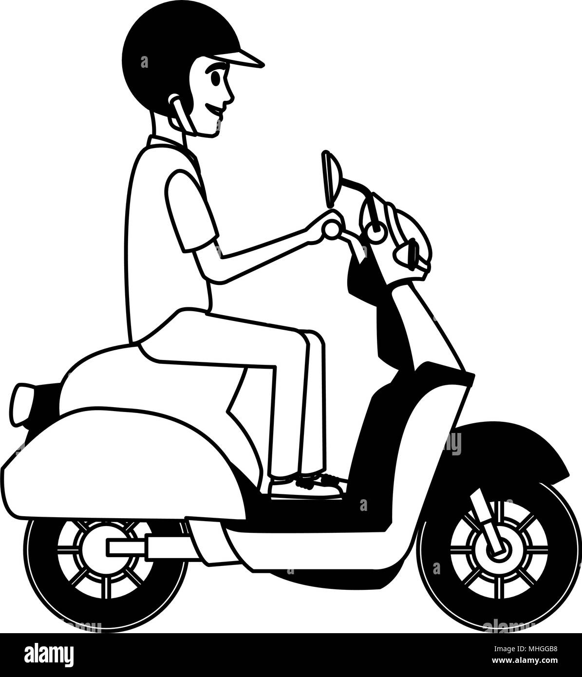 Scooter Clipart Black And White