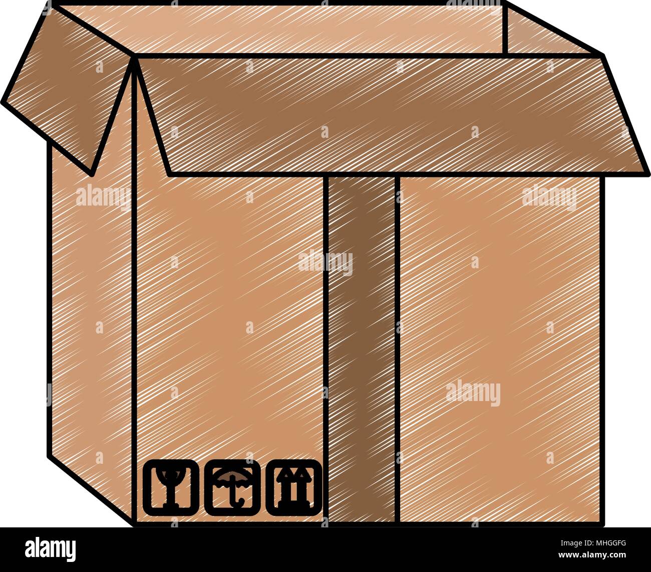 Cardboard delivery box scribble Stock Vector Image & Art - Alamy