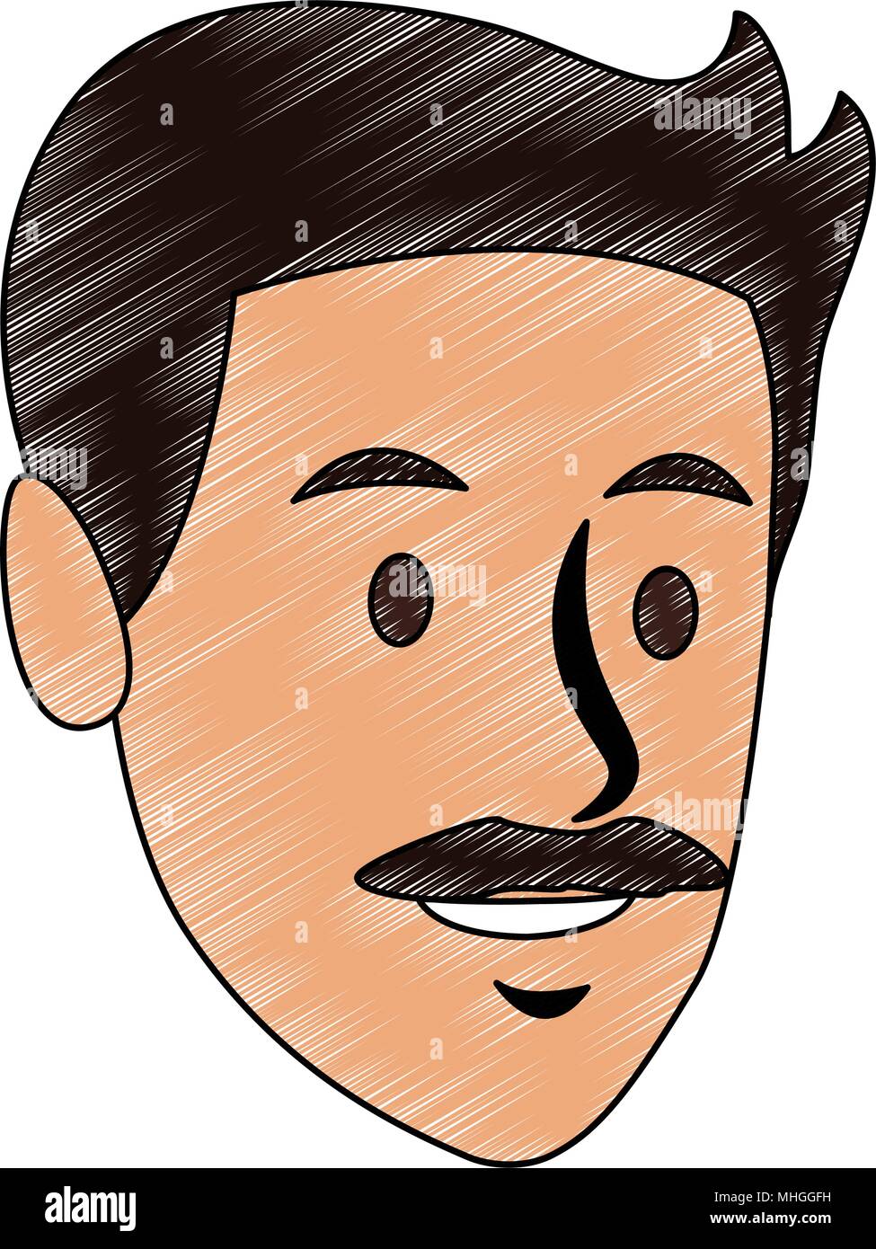 Man face cartoon scribble Stock Vector Image & Art - Alamy