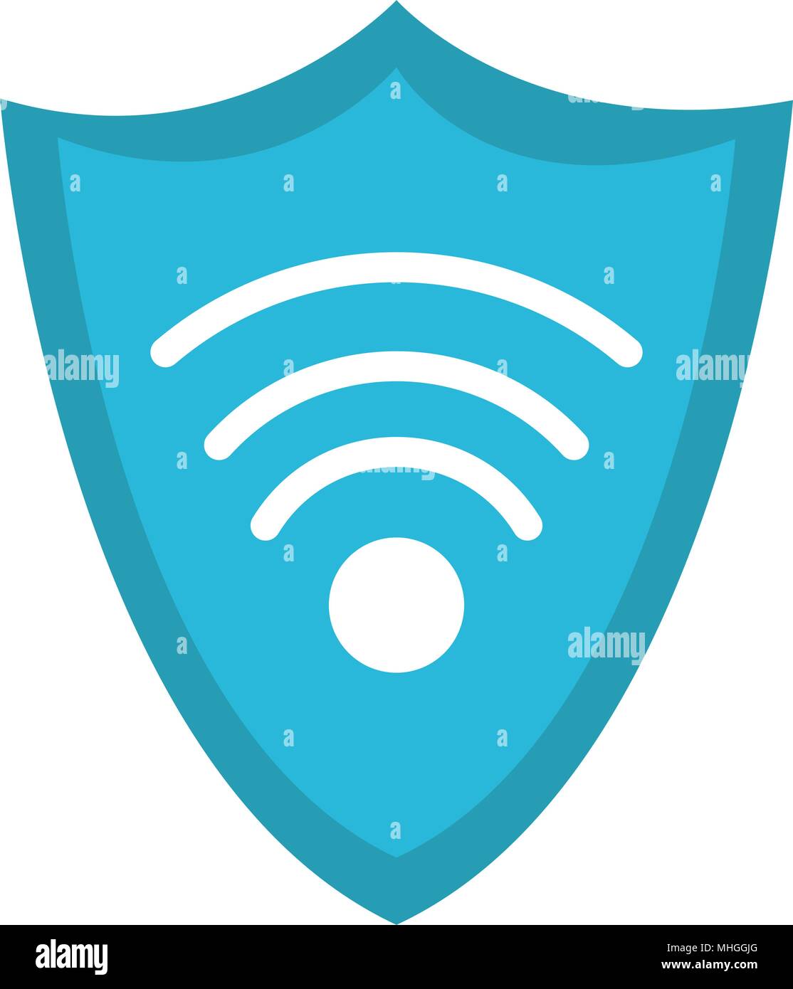 Shield with wifi symbol Stock Vector Image & Art - Alamy