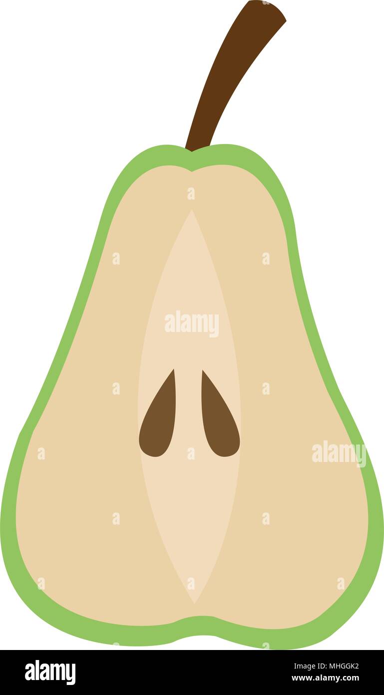 Pear half cut Stock Vector Image & Art - Alamy