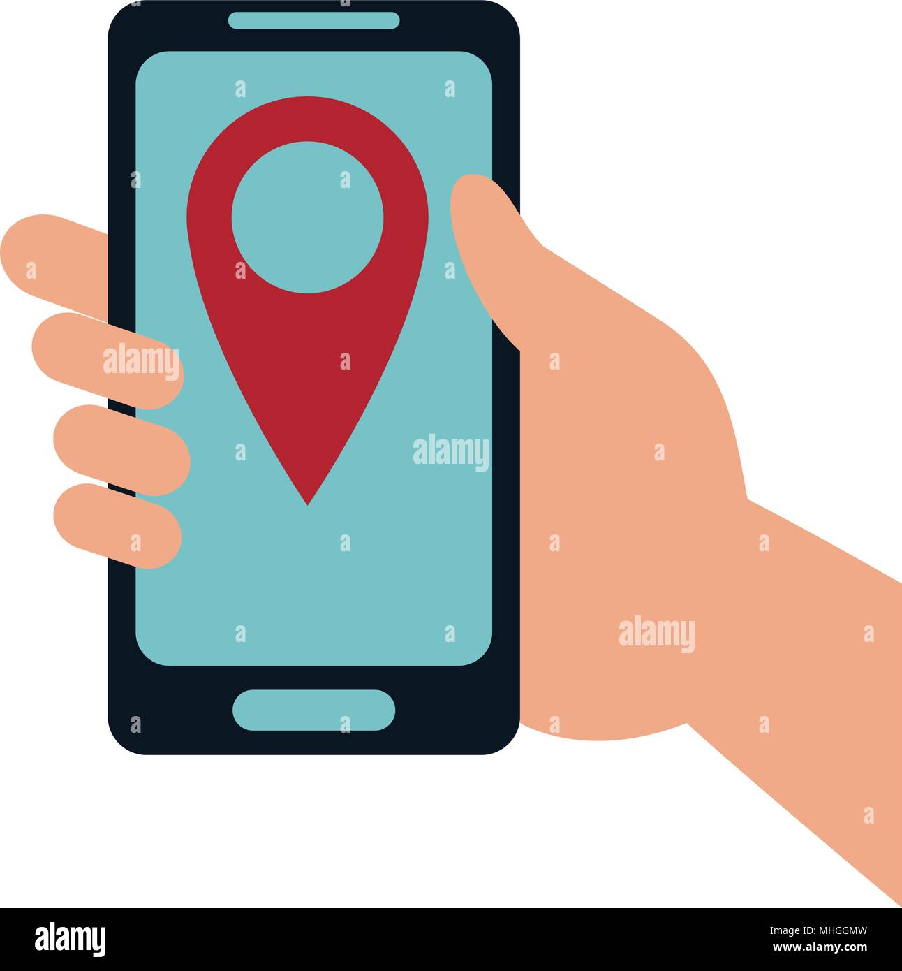 GPS tracking from smartphone Stock Vector Image & Art - Alamy