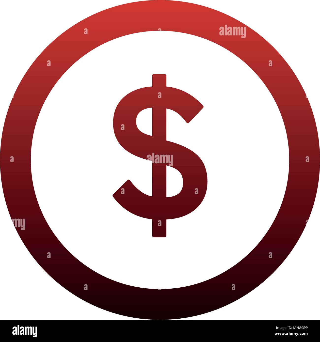 Coin money symbol on red lines Stock Vector Image & Art - Alamy