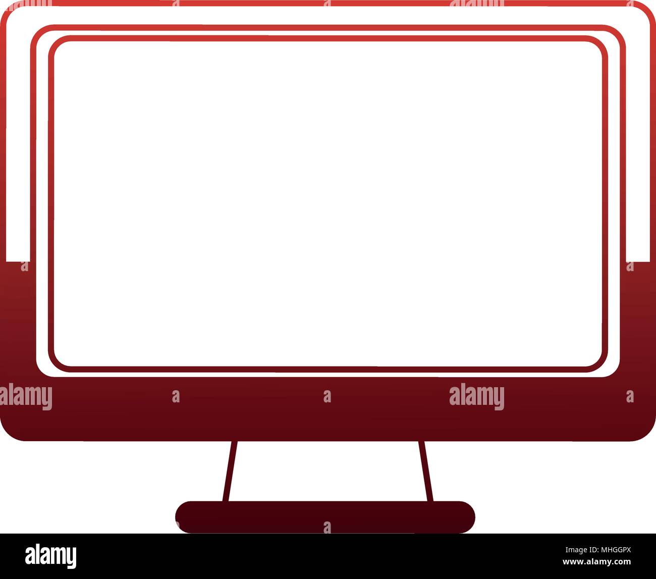 Computer screen isolated on red lines Stock Vector Image & Art - Alamy