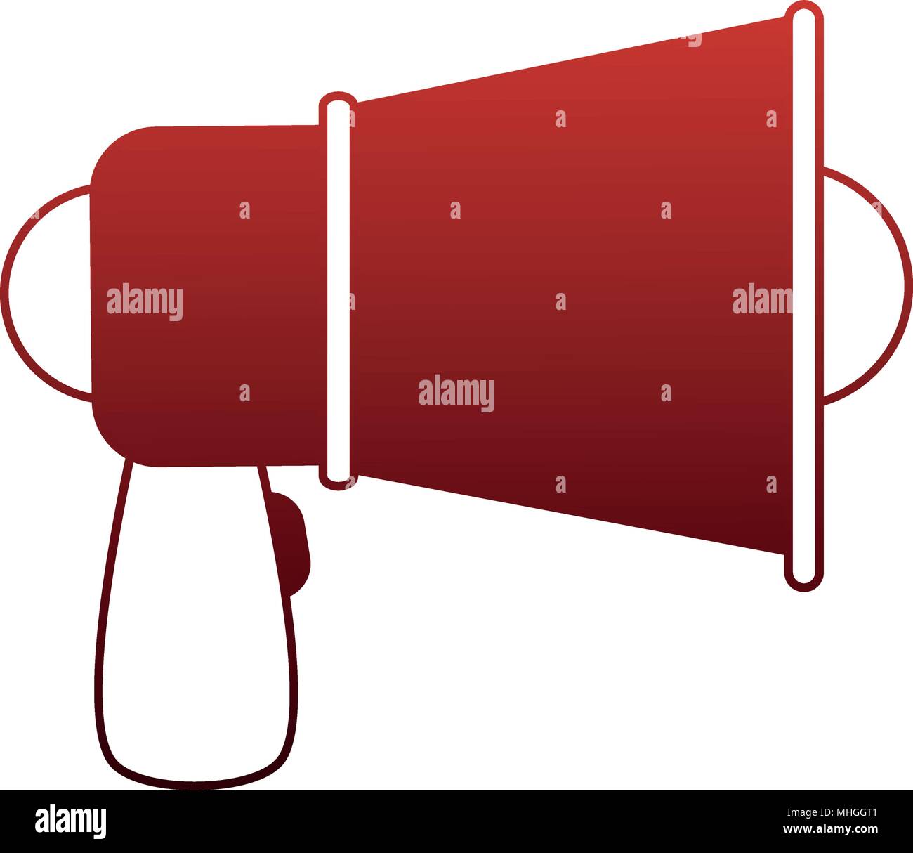 Bullhorn advertising symbol on red lines Stock Vector Image & Art - Alamy