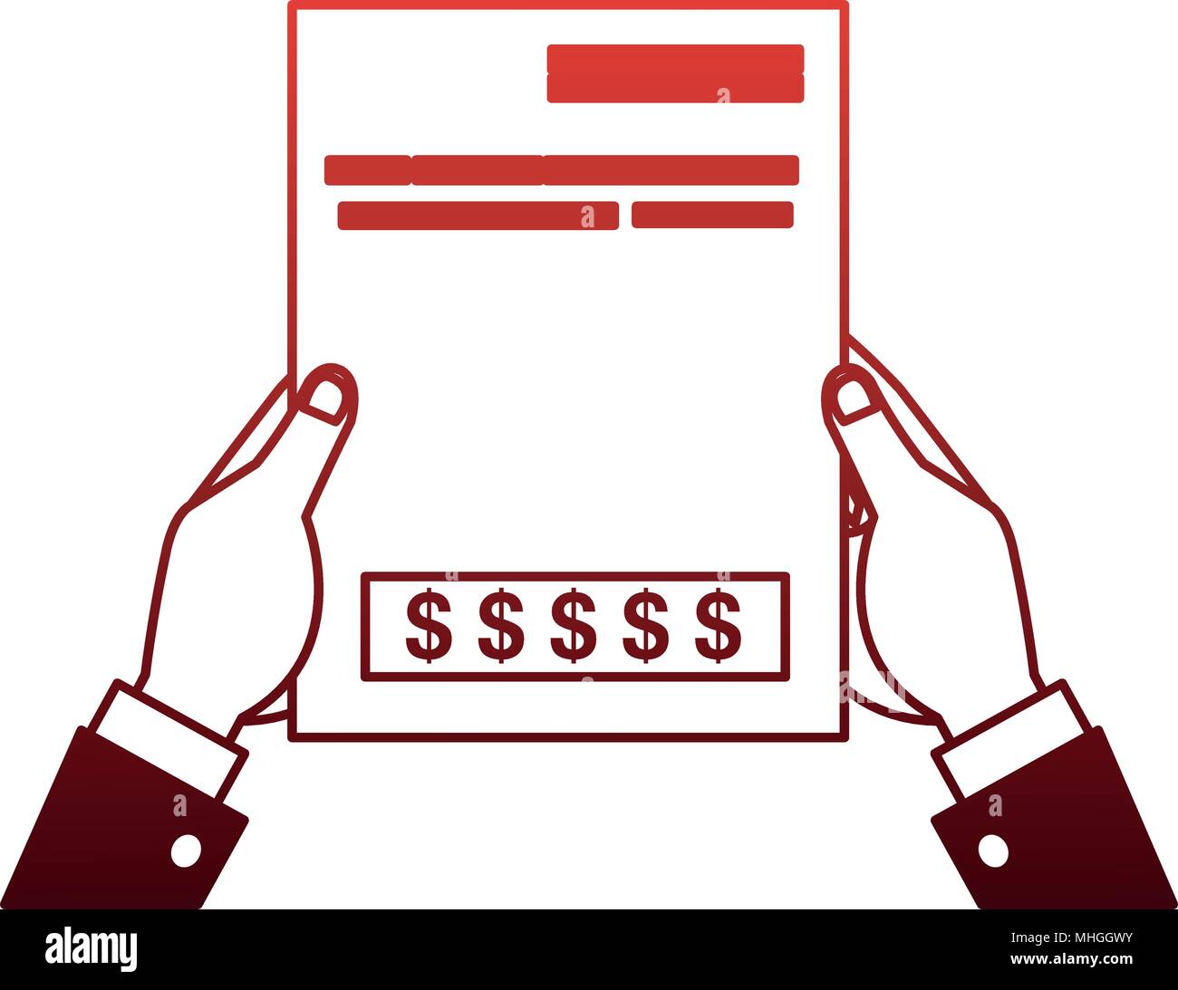 Hand holding contract on red lines Stock Vector Image & Art - Alamy