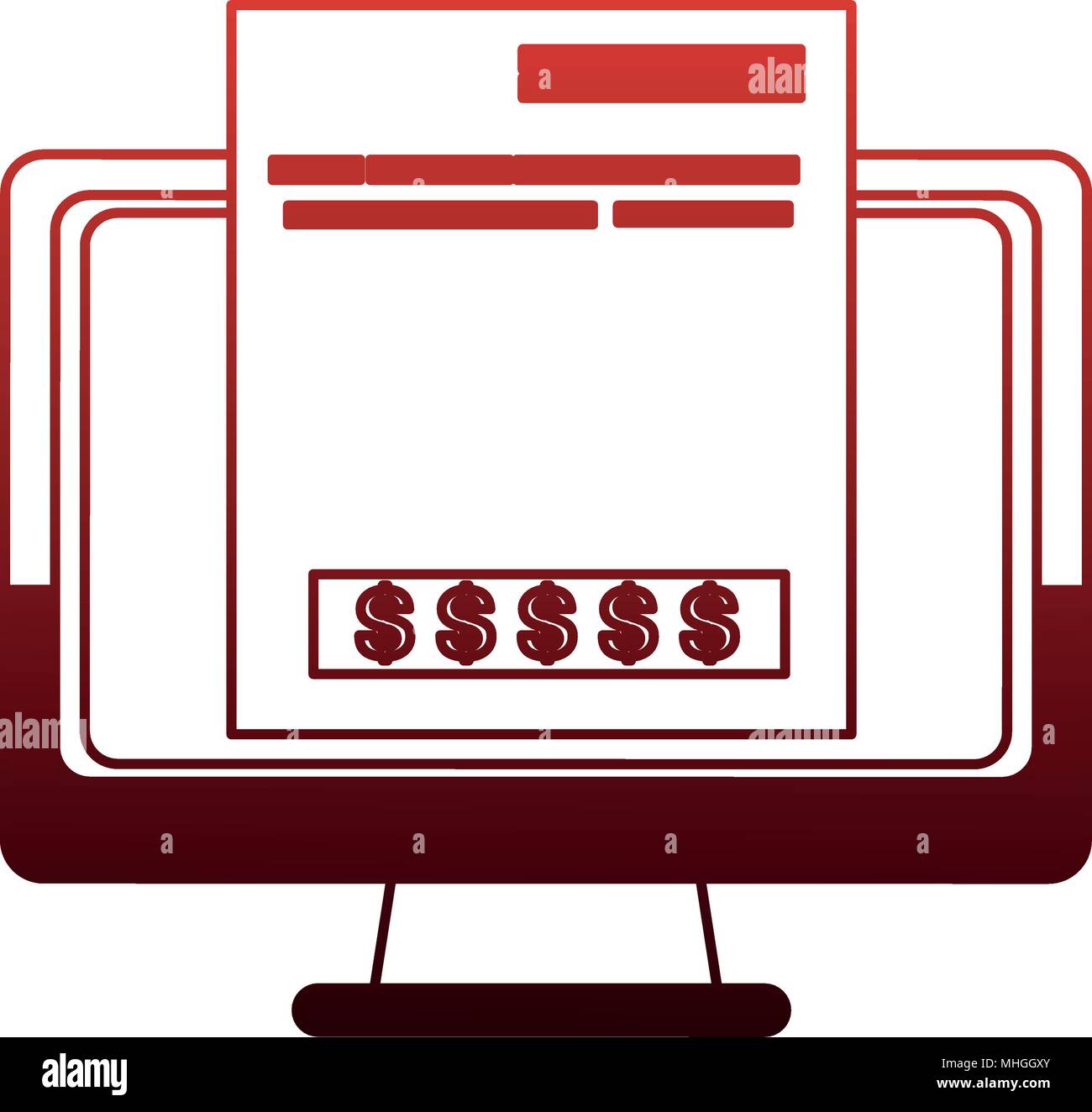 Online contract on computer screen on red lines Stock Vector Image ...